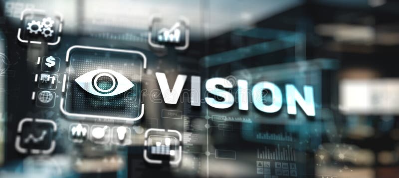 Vision Icon on Virtual Screen. Business Vision Presentation Stock ...