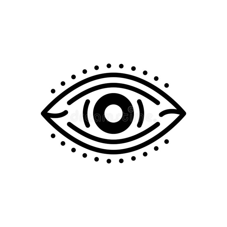 Black Solid Icon for Vision, Visual and Power Stock Vector ...