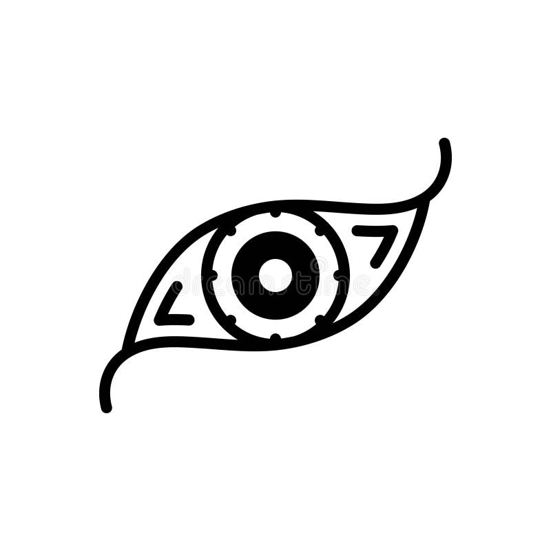Black Solid Icon for Vision, Visual and Sense Organ Stock Illustration ...