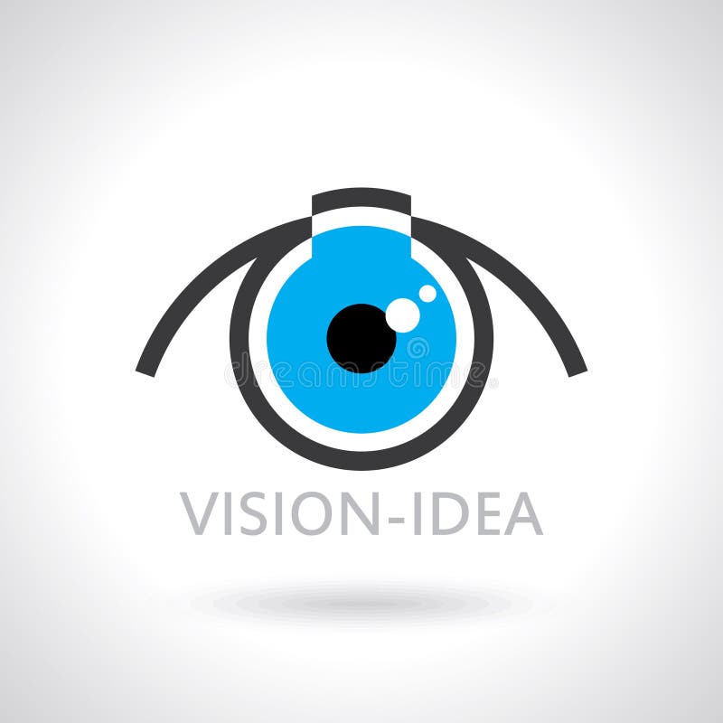 Vision and Ideas Sign,eye Icon,light Bulb Symbol Stock Vector ...