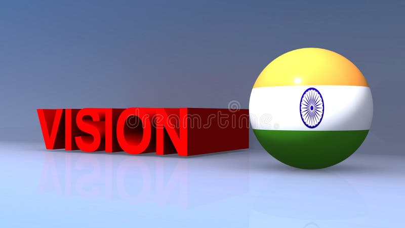 Vision with India Flag on Blue Stock Illustration - Illustration of ...