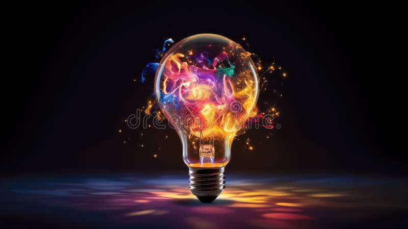 Vision light bulb idea stock illustration. Illustration of inspiration ...