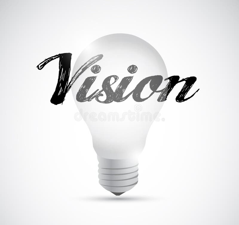 Vision Light Bulb Sign Illustration Design Stock Illustration ...