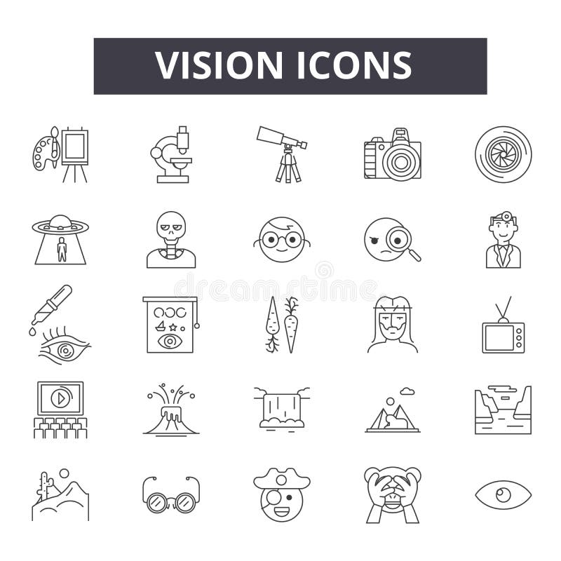 Vision Line Icons, Signs, Vector Set, Outline Illustration Concept ...