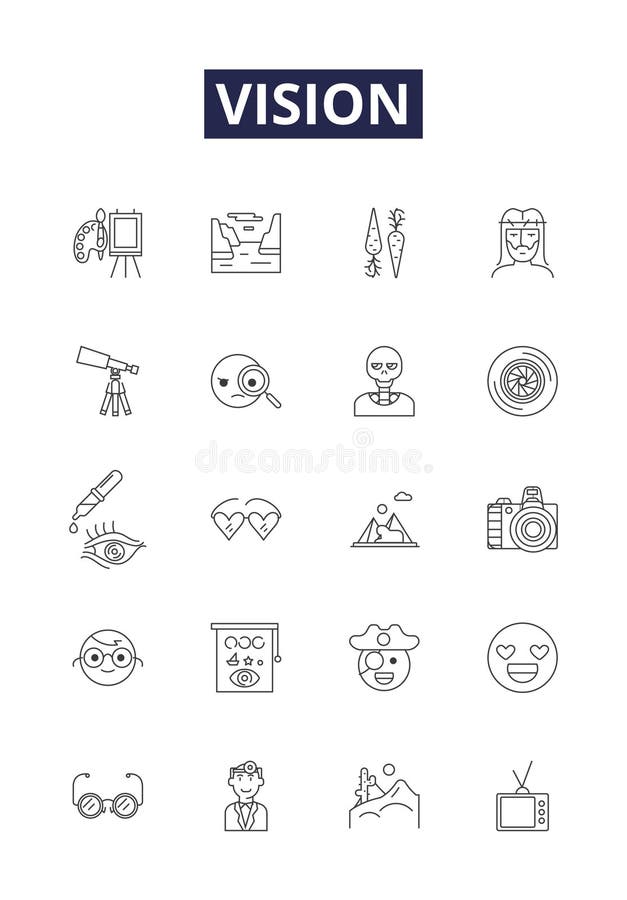 Vision Line Vector Icons and Signs. Sight, Perception, Observer ... Vision Line Vector Icons and Signs. Sight, Perception, Observer ...