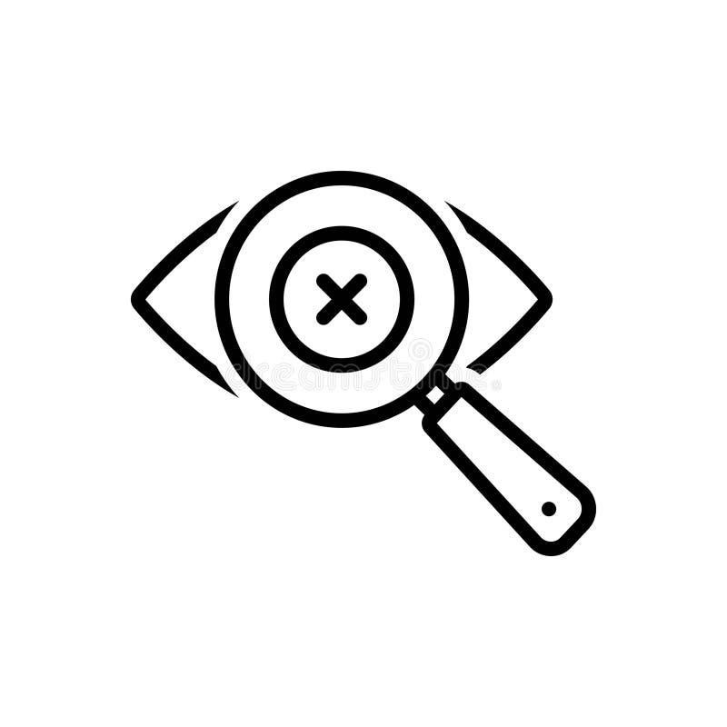 Black Line Icon for Vision Loss, Vision and Defect Stock Vector ...