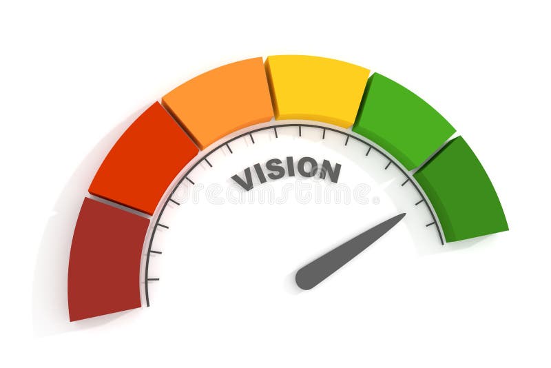 Vision Measuring Device with Arrow and Scale. 3D Render Stock ...