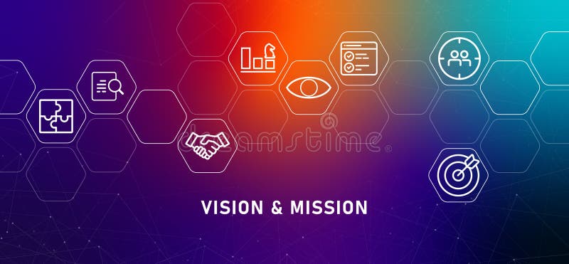 Vision and Mission Company Organization Leadership Icon with Outline ...