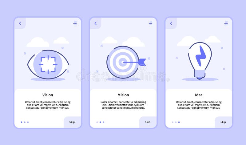 Vision Goal Strategy Onboarding Screen for Mobile Apps Template Banner ...