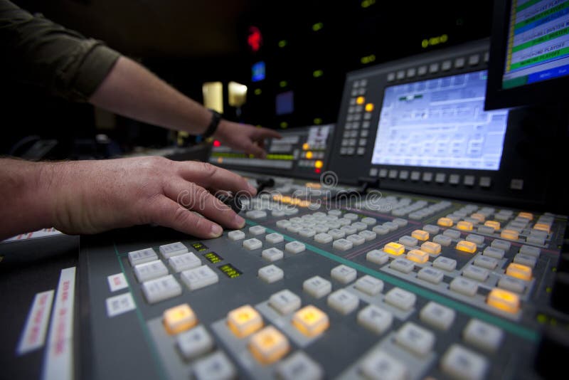 TV director room editorial stock image. Image of media - 29981219