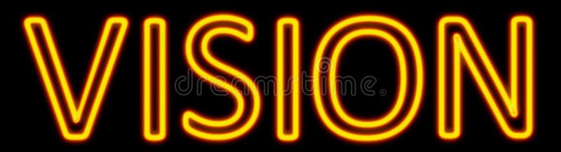 Vision neon sign stock illustration. Illustration of words - 116034516