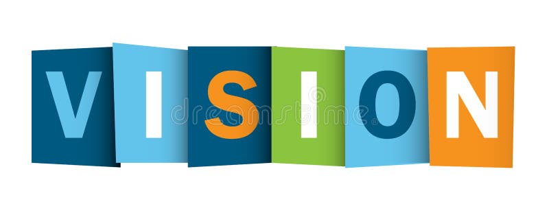 VISION Overlapping Letters Banner Stock Vector - Illustration of ...
