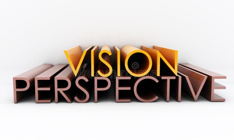 Vision perspective stock illustration. Illustration of words - 41382101
