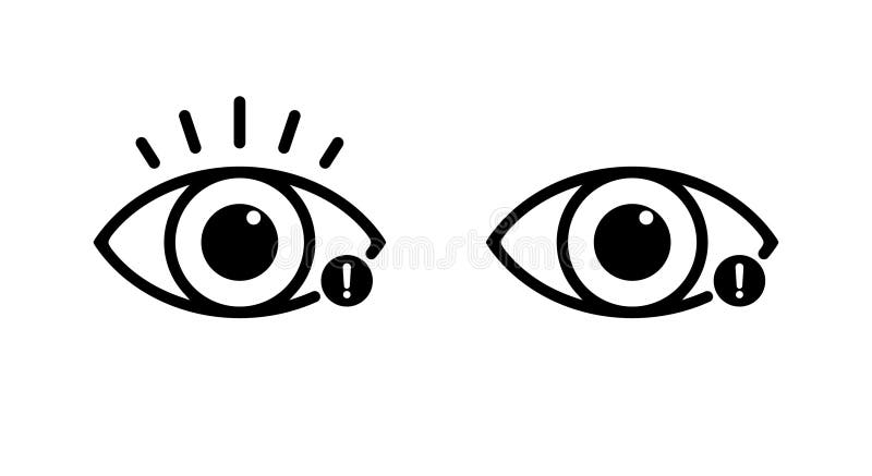 Vision Problem, Eye Pain Icon. Sore Eyeball Sign Symbol Stock ...