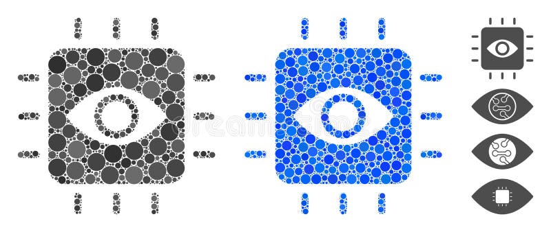 Vision Processor Mosaic Icon of Circles Stock Illustration ...