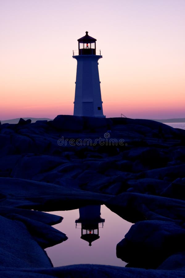Vision and Reflection at Peggy S Cove Lighthouse Stock Photo - Image of ...