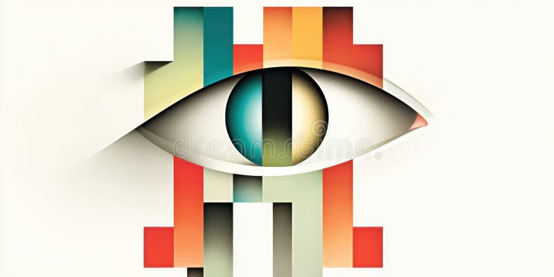 Vision Research Month Multicolored Geometric Art Featuring a Stylized ...