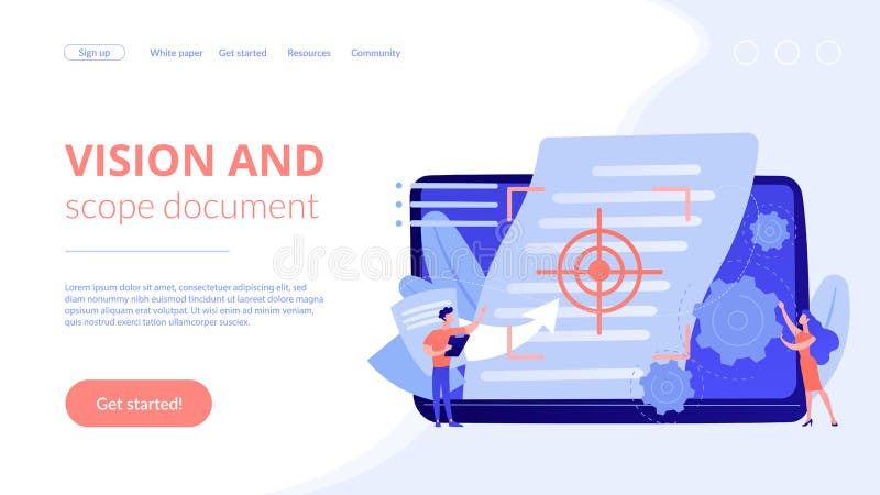 Vision and Scope Document Concept Landing Page. Stock Vector ...