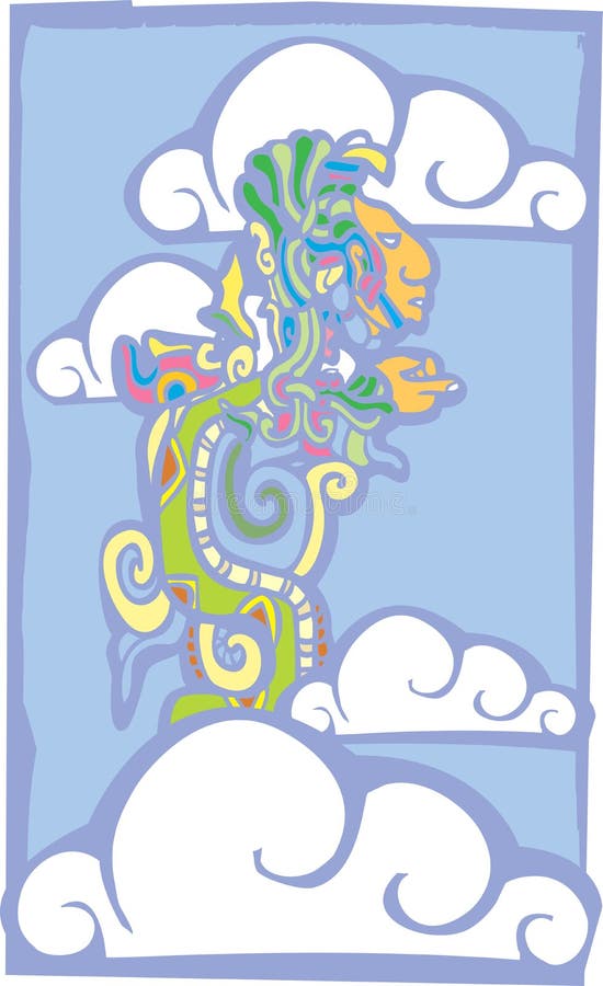 Vision serpent in the sky. stock vector. Illustration of jungle - 16504434