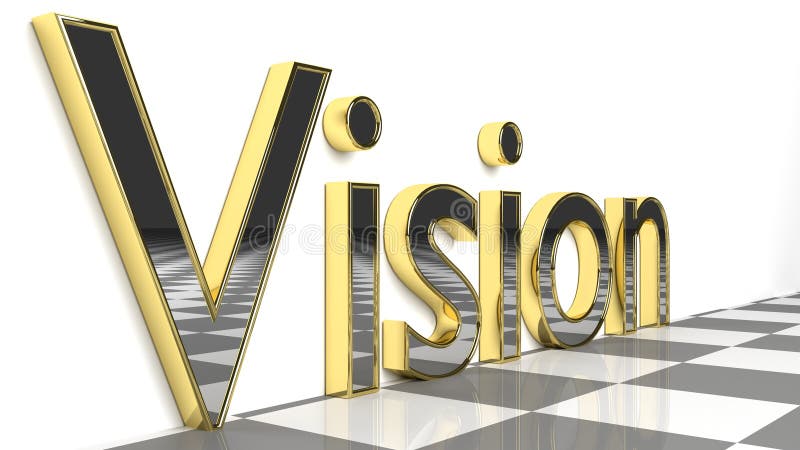 Vision Sign in Gold and Glossy Letters Stock Illustration ...