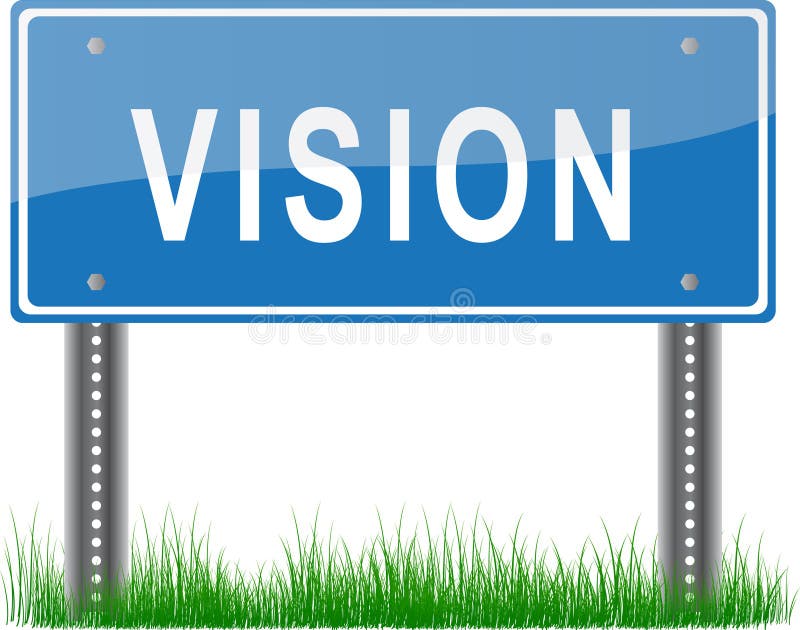 Vision Word on Gold Compass Plan Direction Strategy Stock Illustration ...