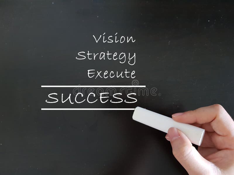 Vision, Strategy, Execute Lead To Success Stock Photo - Image of ...