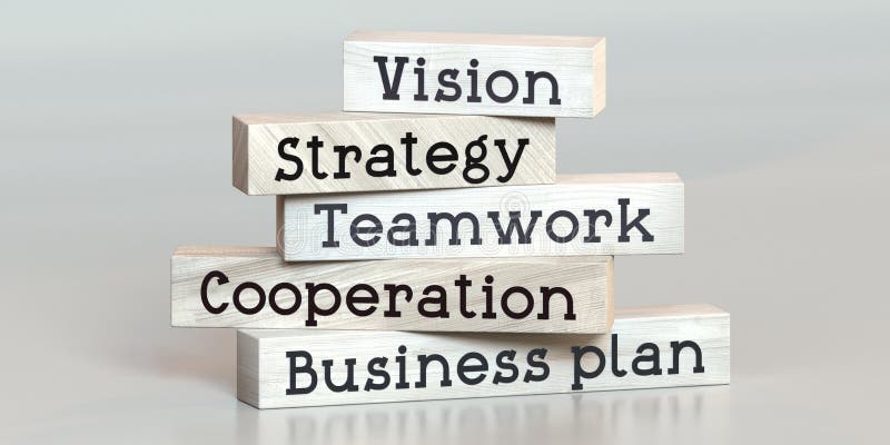 Vision, Strategy, Teamwork, Cooperation, Business Plan - Words on ...