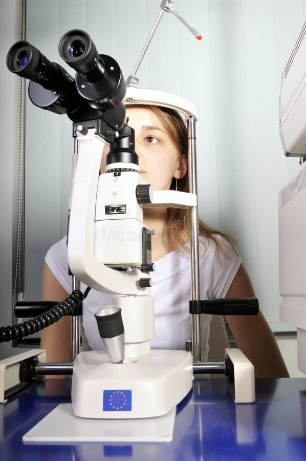 Child Taking the Field of Vision Test Stock Photo - Image of optic ...
