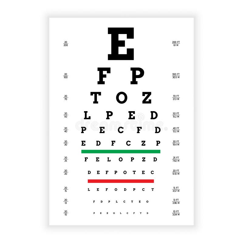 Vision test board stock vector. Illustration of alphabet - 90310293