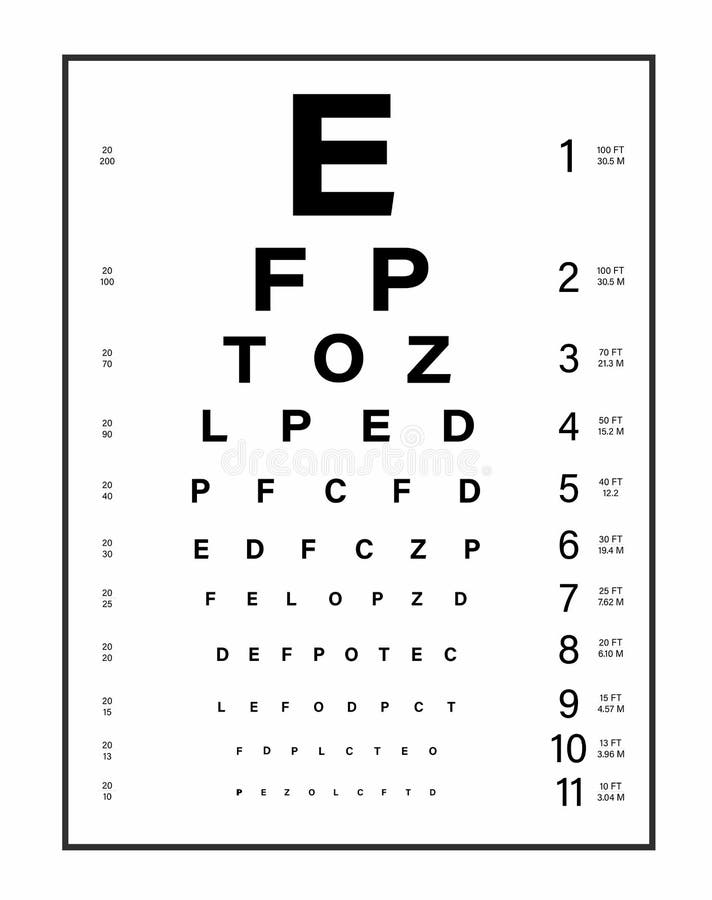 Vision Test Chart Board Symbol Illustration Vector Stock Vector ...