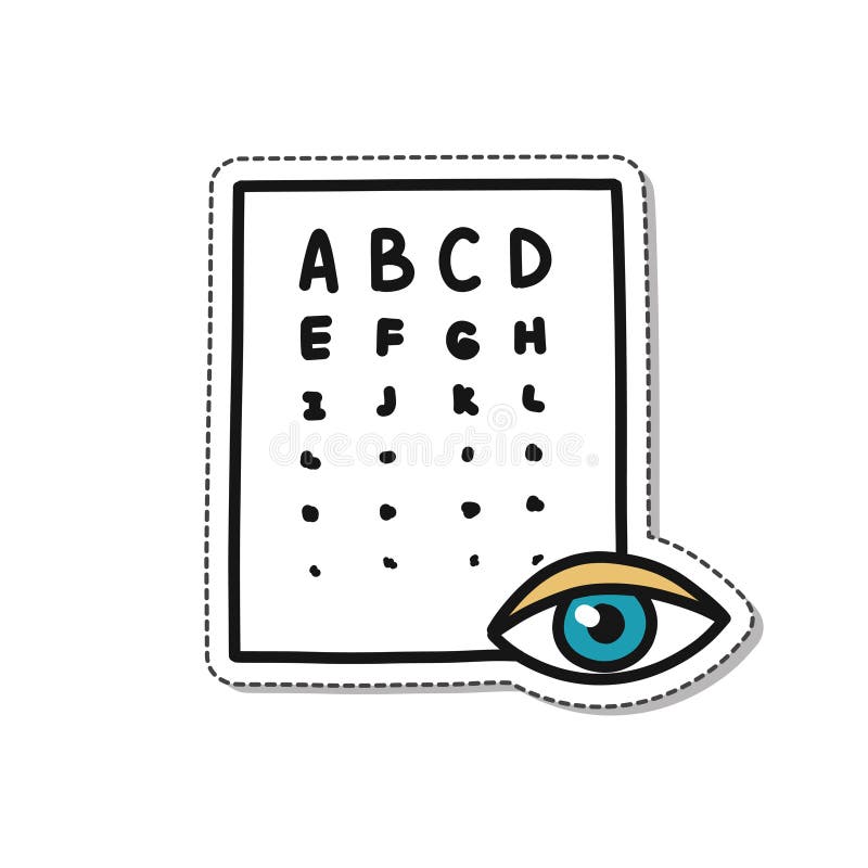 Vision Test Doodle Icon, Vector Illustration Stock Illustration ...
