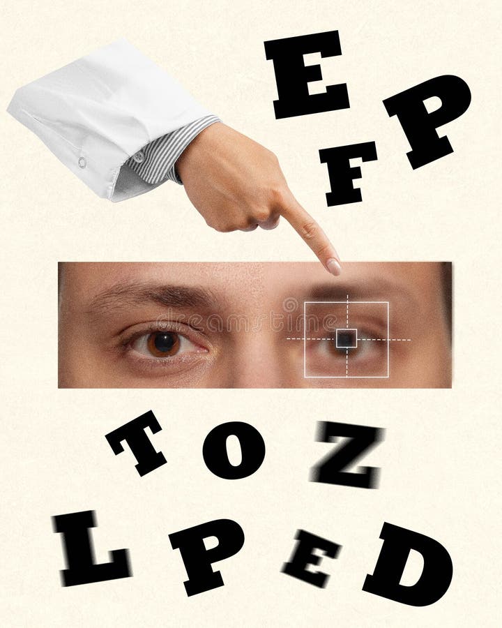 Vision test with eye stock image. Image of wellness, medical - 1233573