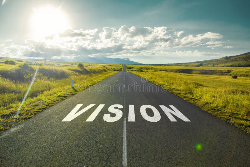 Vision Text on Asphalt Road Stock Photo - Image of outdoor, word: 267661078
