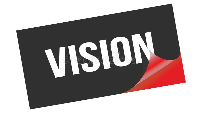 VISION Text on Black Red Sticker Stamp Stock Illustration ...