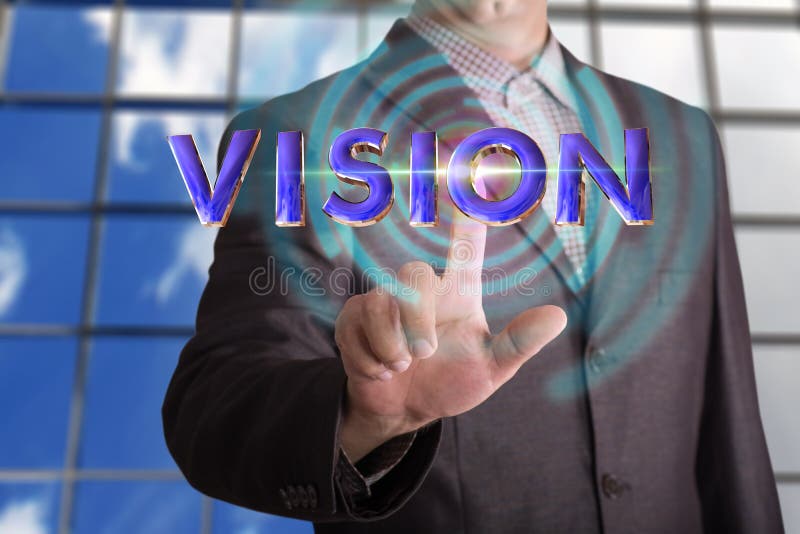 Vision Text with Businessman Stock Image - Image of leadership, press ...