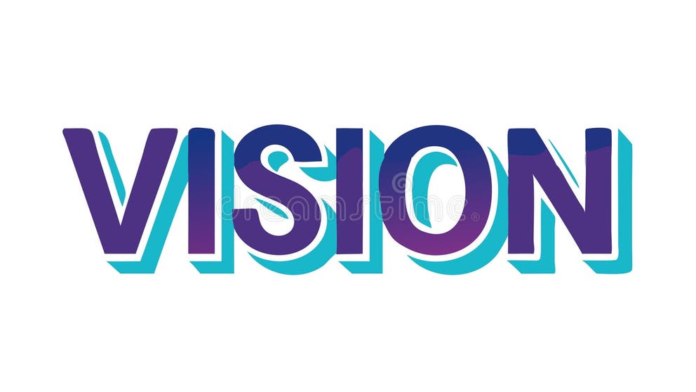 Vision Text Icon for Future Goals and Strategy, Vector Design ...