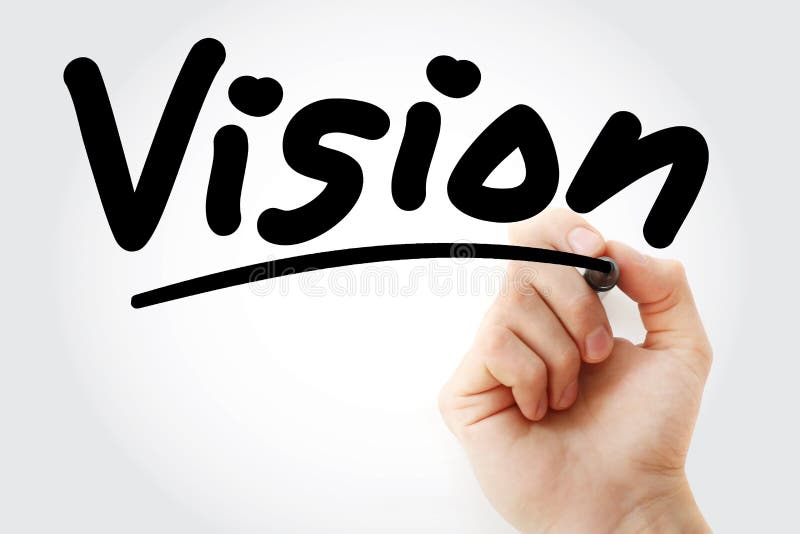 Vision text with marker stock photo. Image of guidance - 198826702