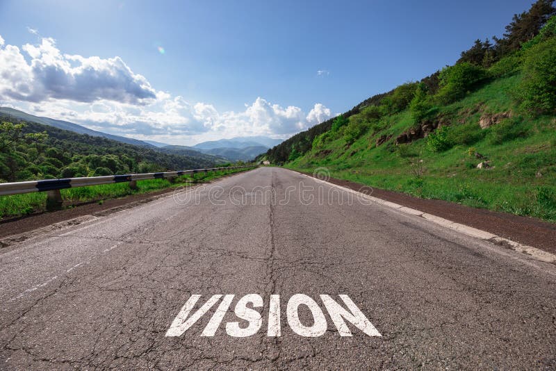Vision text on road stock photo. Image of word, design - 202740106
