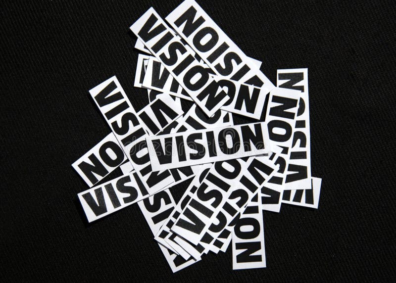 Vision Text Written on the Pieces of Paper with Black Backdrop ...