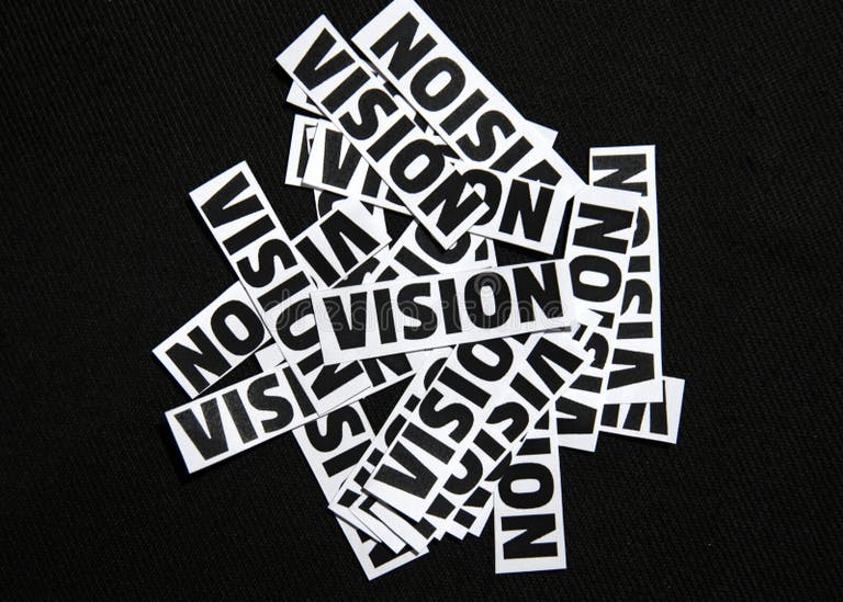 Vision Text Written on the Pieces of Paper with Black Backdrop ...