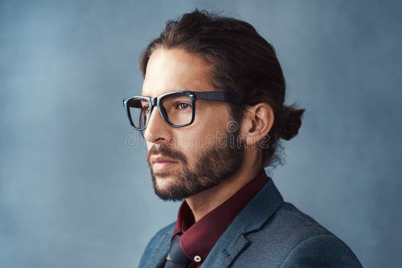 Vision, Thinking and Business Man with Glasses for Idea in Profile ...