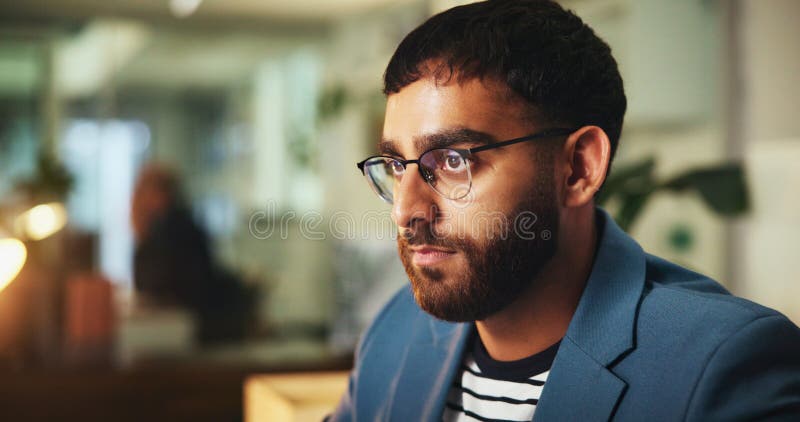 Vision, Thinking and Business Man in Office with Creative Insight ...