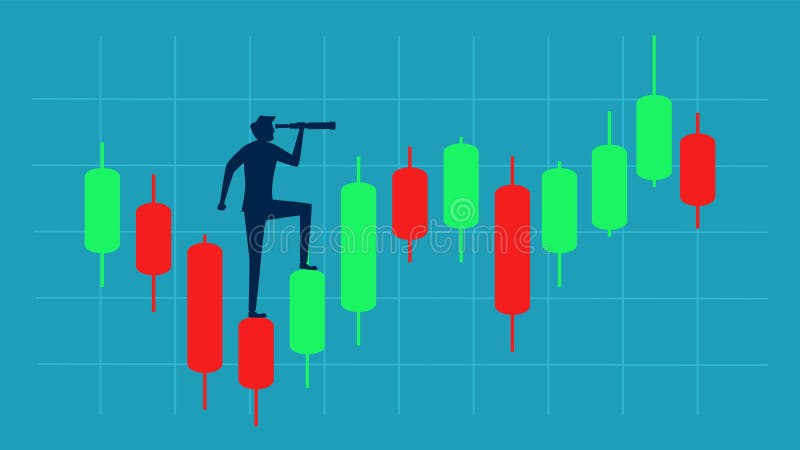 Vision To See Investment Opportunities. Trader Looking through ...