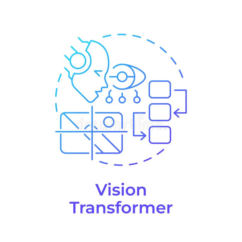 Vision Transformer Blue Gradient Concept Icon Stock Illustration ...
