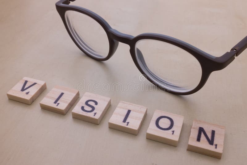 VISION wooden letter stock image. Image of innovation - 98930365