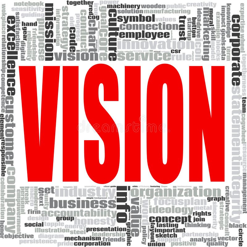 Vision Word Cloud stock vector. Illustration of innovation - 102593753