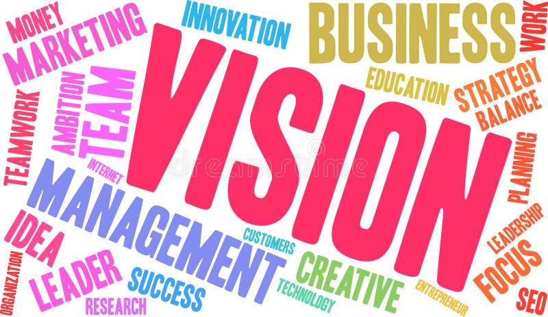 Vision Word Cloud stock vector. Illustration of research - 102179949