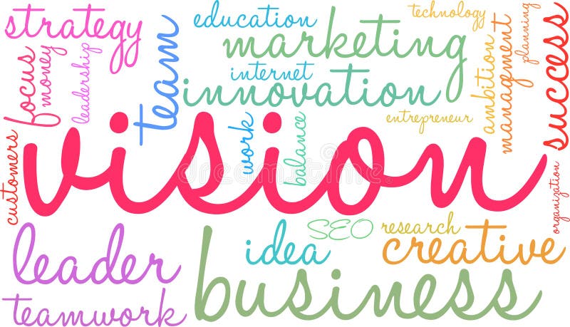 Vision Word Cloud stock vector. Illustration of research - 102179949