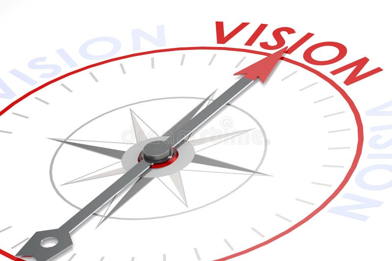 Vision Word on Compass Isolated Stock Illustration - Illustration of ...