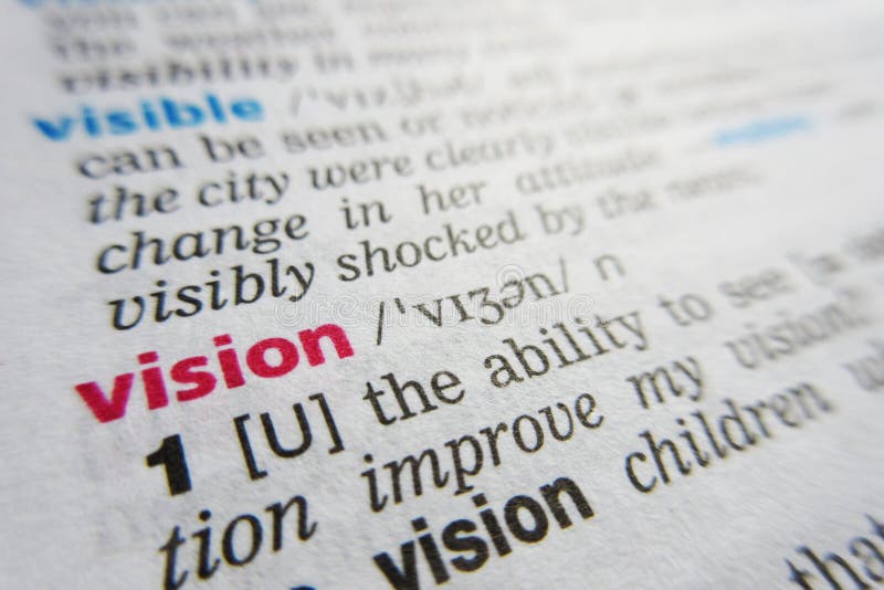 Definition Of The Word Vision Stock Image - Image of business, direct ...